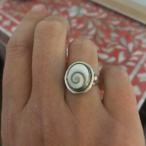 Sterling Silver and Shiva Eye Ring Simple Shell Ring | Etsy