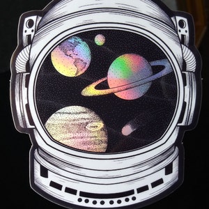 Space Helmet Holographic Sticker - Etsy