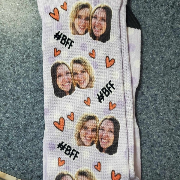 Custom Face Socks, Personalized Best Friends Photo Sock, Picture Face ...