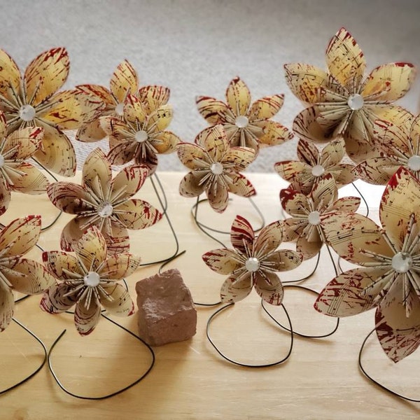 Paper Flower Centerpiece- All You Need is Love, Set of 5, Handmade ...