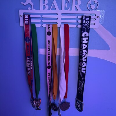 Swimming Medal Holder Custom Swimming Medal Hanger With Name, 12 Rungs ...