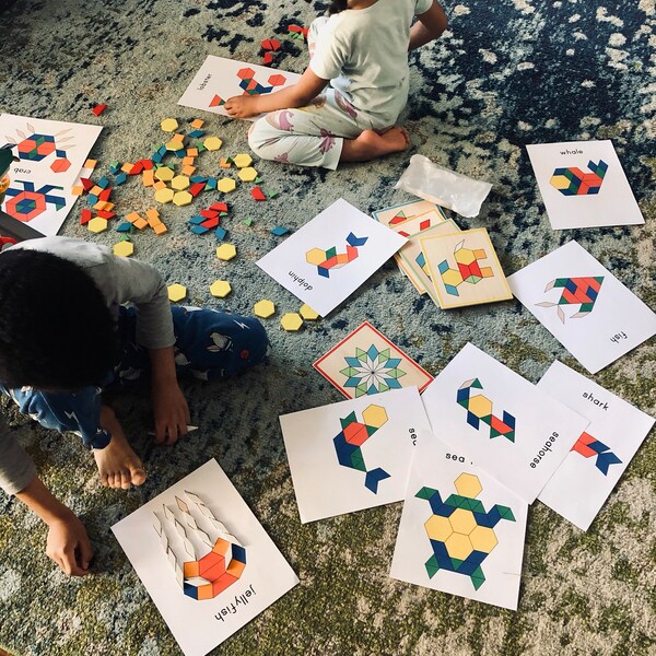 Ocean Animals Pattern Blocks Templates. Preschool and Kindergarten ...