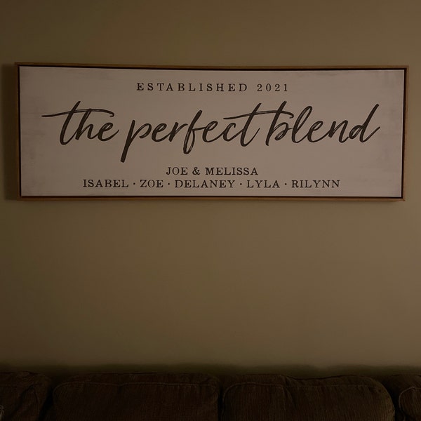 The Perfect Blend Family Signs Personalized | Perfect Blend Sign - Etsy