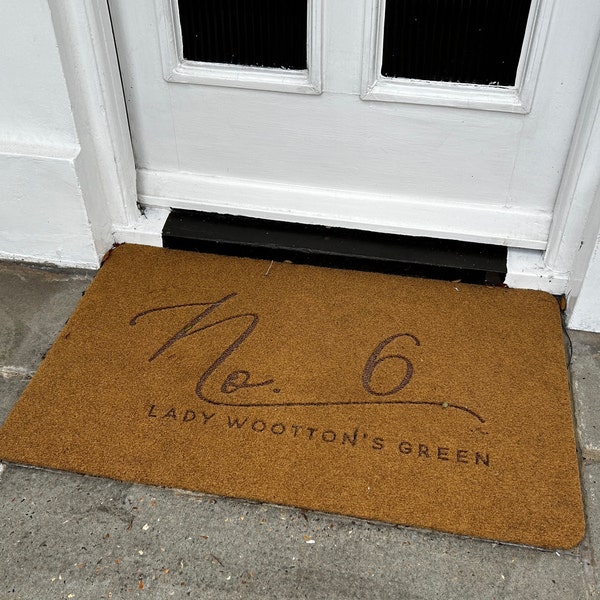 Custom Address Doormat | Personalised House Number Mat | Family Address ...