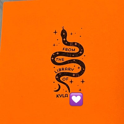 Snake Library Stamp, Custom Self Inking Ex Libris Stamp, Book Plate ...