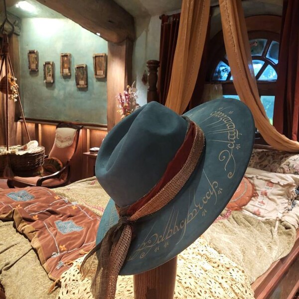 Wide Brim, Hand Burned Fedora Hat, Sunflower Hat, Brown With Flowers ...