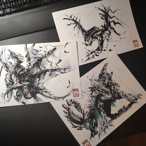Fanart Print Final Fantasy X Bahamut Ink Fan Art - Etsy UK