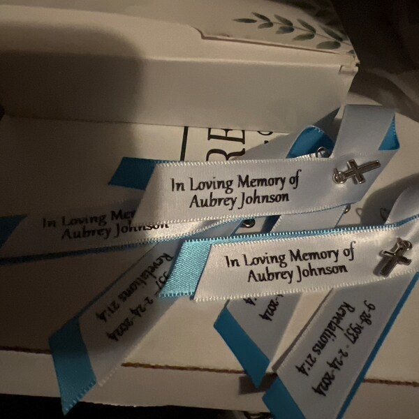 Custom Memorial Ribbons Pinned and Ready to Wear , Lapel Ribbons ...