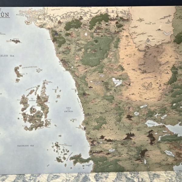 Western Faerûn Map Poster: Dungeons and Dragons Forgotten Realms Wall ...