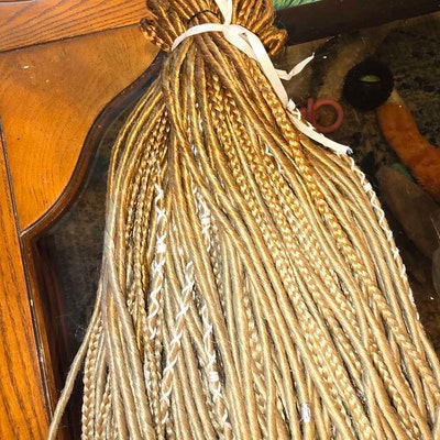 Wool Dreads Ombre Brown on Blond Dreadlocks Threads, Ribbons Boho ...