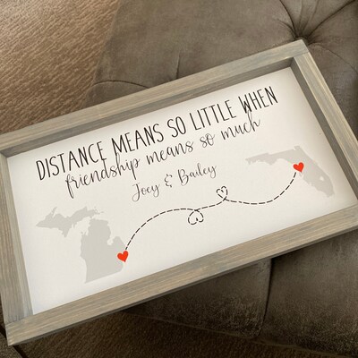 Best Friend Long Distance Gift, Distance Means so Little When ...