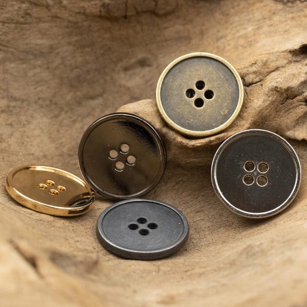 Metal Flat Black Buttons-6pcs Gold/silver Button for Sewing-blazer ...