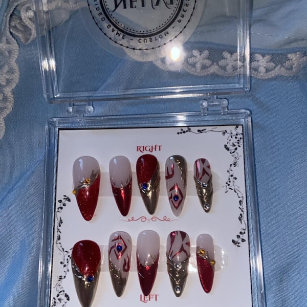 Mydei Honkai Star Rail Press on Nails | Medium Stiletto | Handmade Gel ...