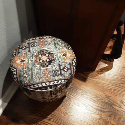 Round Pouf Stool, Bedroom Pouf, Footstool Ottoman, Tufted Stool, Piano ...