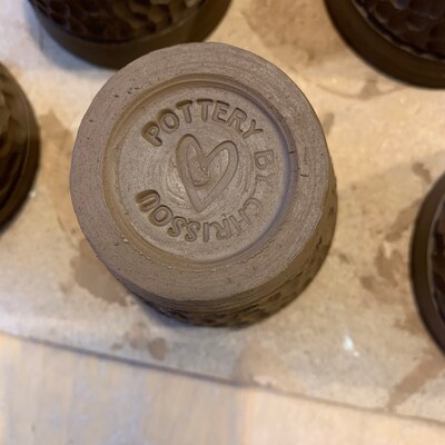 Custom Clay Stamp With Name and Heart Drawing, Stamp for Fresh Clay for ...