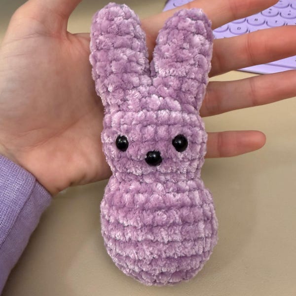 No Sew Easter Peep Bunny Crochet Pattern - Free Keychain Peep Pattern ...