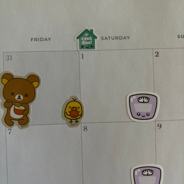 63 Cute Rent Due Planner Stickers - Etsy