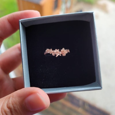 Cherry Blossom Ring, Sakura Ring Silver/gold/rose Gold/white Gold ...