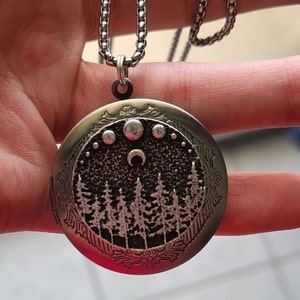 Silver Fern Photo Locket Necklace With Pictures Personalized - Etsy