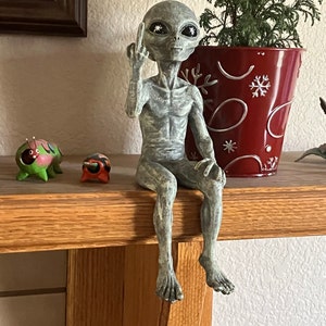 Rude Alien Statue flipping the Bird 10 H Shelf Sitter - Etsy