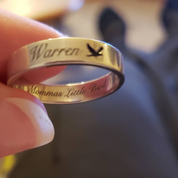 Engraved Promise Rings, Personalized Rings, Couple's Ring Set Engraved ...