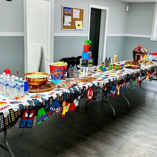 Superhero Birthday Banner, Superhero Party, Superhero Birthday, Kids ...