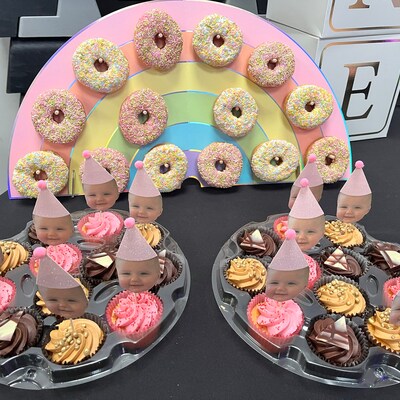 Rainbow Donut Wall, Pastel Donut Wall, Birthday Donut Cake Stand, Girls ...