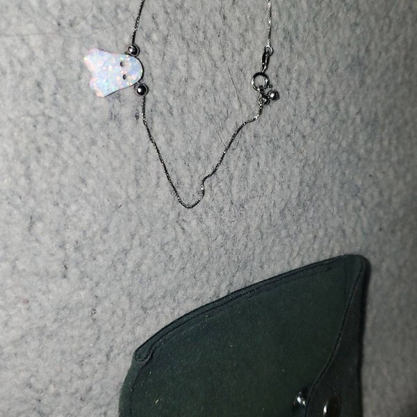 Ghost Opal Necklace, Fire Opal Specter Necklace, White and Black Opal ...