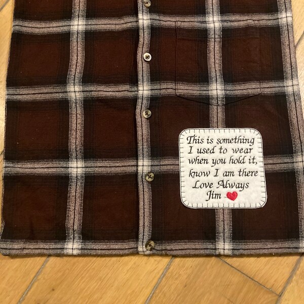 Personalised Memory Embroidery Patch for a Memory Pillow Cushion or ...