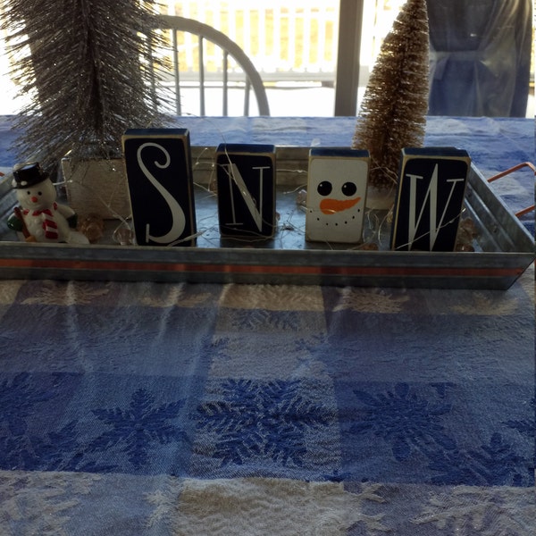 Snow Block Set | Home Decor | Christmas Decor | Christmas Wooden Block ...
