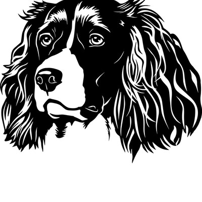 English Springer Spaniel Svg, Dog Svg Files for Cricut, Face Head ...