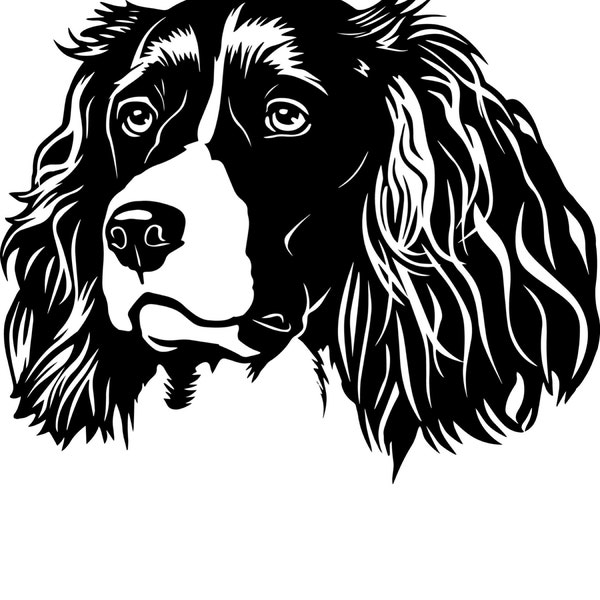 English Springer Spaniel Svg, Dog Svg Files for Cricut, Face Head ...