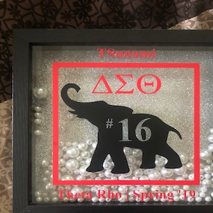The ORIGINAL Personalized Elephant Shadow Box Delta Sigma Theta ...