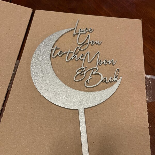 Personalized Crescent Moon Wedding Cake Topper, Custom Celestial Cake ...