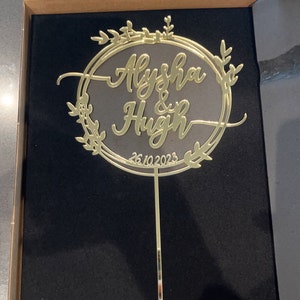 Silver Wedding Cake Topper Personalized Wreath Wedding Cake - Etsy