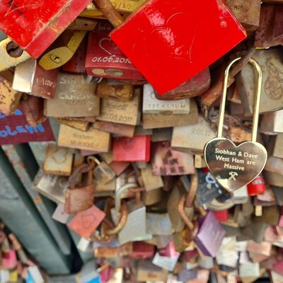 Personalised Love Padlock, Engagement Love Lock, Personalised Heart ...