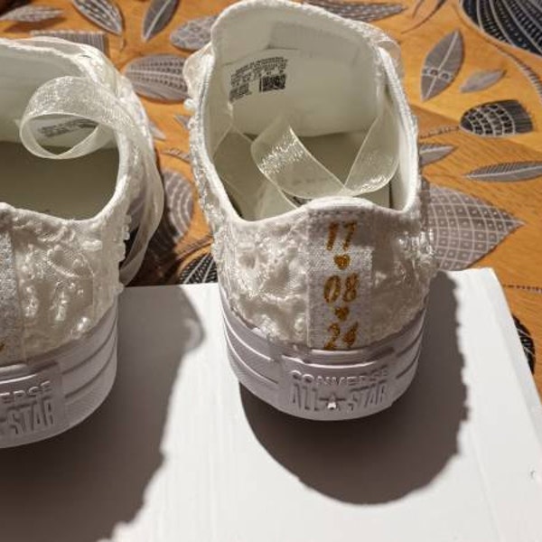 Ivory Wedding Converse for Bride, Custom Converse Shoes for Wedding ...