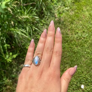 Moon Child Dark Black Star Moon Nails With Accent Hoop Nail - Etsy