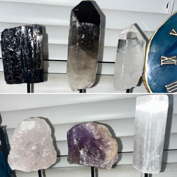 Rose Quartz Raw Stone on Metal Stand, Rose Quartz on Stand, Rose Quartz ...