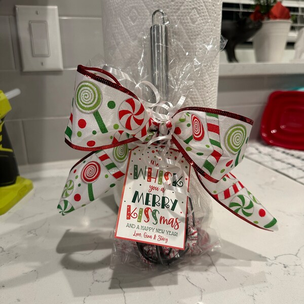 We Whisk You a Merry Christmas Tag Kissmas Holiday Gift Tags Baking ...
