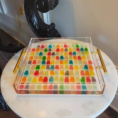 Gummy Bear Candy Tray, Colorful Serving Tray, Coffee Table Tray, Candy ...