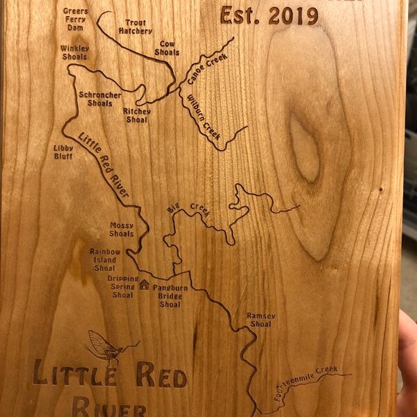 RIVER MAP PLAQUES– 6x12, 8x10, 9x12 - Handcrafted, Custom Designed ...