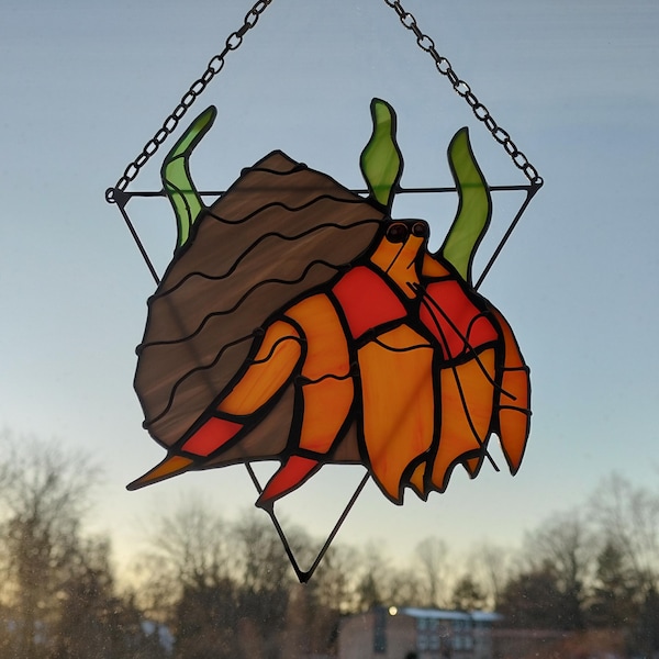 Angler Fish Devil Fish Suncatcher Stained Glass Decor Blue Home House ...