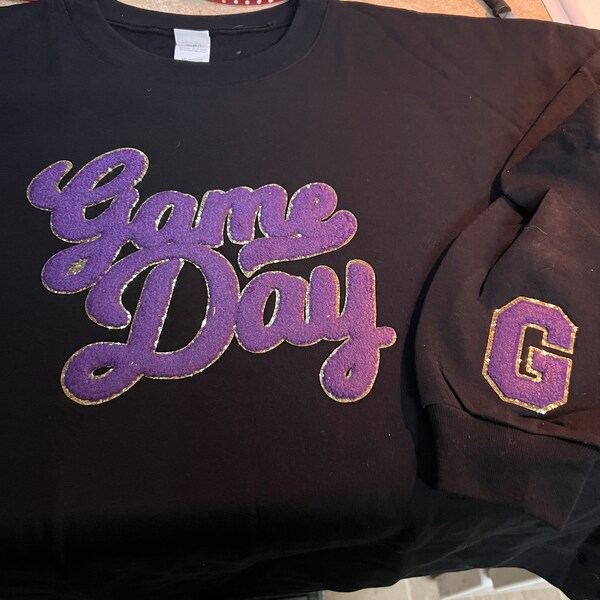 LARGE Red Game Day Chenille Patch, Iron on Patch, Game Day, Diy Patch ...