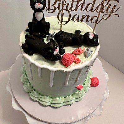 Fondant Cat Cake Toppers Fondant Cats Cat Lover Party Cat and Mouse Cake Toppers - Etsy