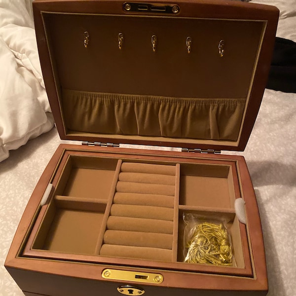 Large Retro Box, Jewelry Box, Suede Jewelry Box, Gift for Women Her ...