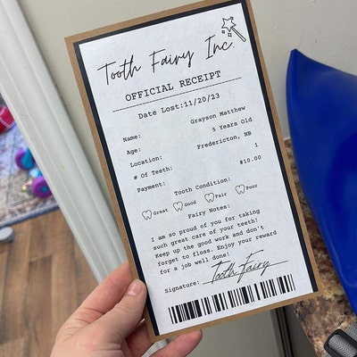 Editable Tooth Fairy Receipt Printable Certificate First Tooth Lost ...