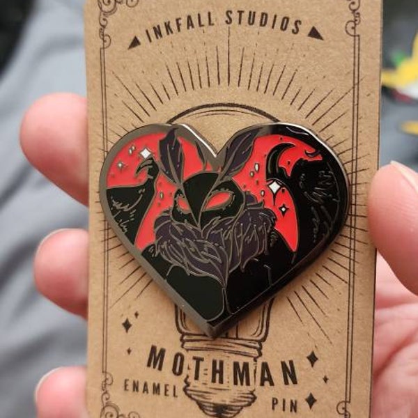 Mothman GLOW Hard Enamel Pin Cute Kawaii Cryptid Pin - Etsy