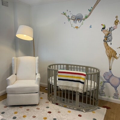 Safari Animal Stack Fabric Wall Decal, Safari Nursery, Watercolour ...
