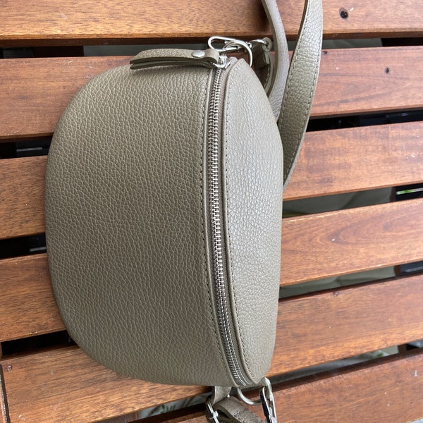 Tan Cognac Fanny Pack for Women With Patterned Strap Leather Crossbody ...